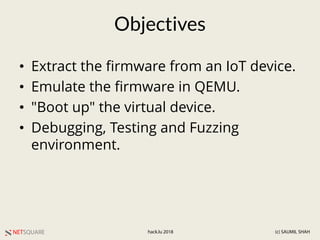 Hack.LU 2018 ARM IoT Firmware Emulation Workshop | PPT
