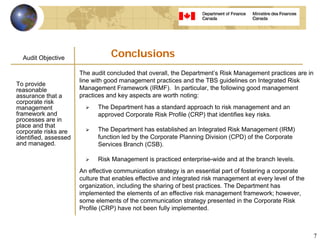 Audit of Risk Management Final Report | PDF