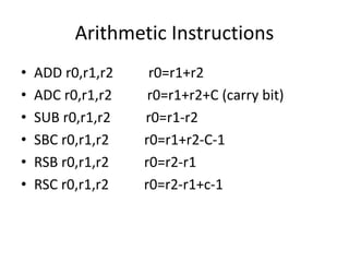 Arm instruction set | PPT