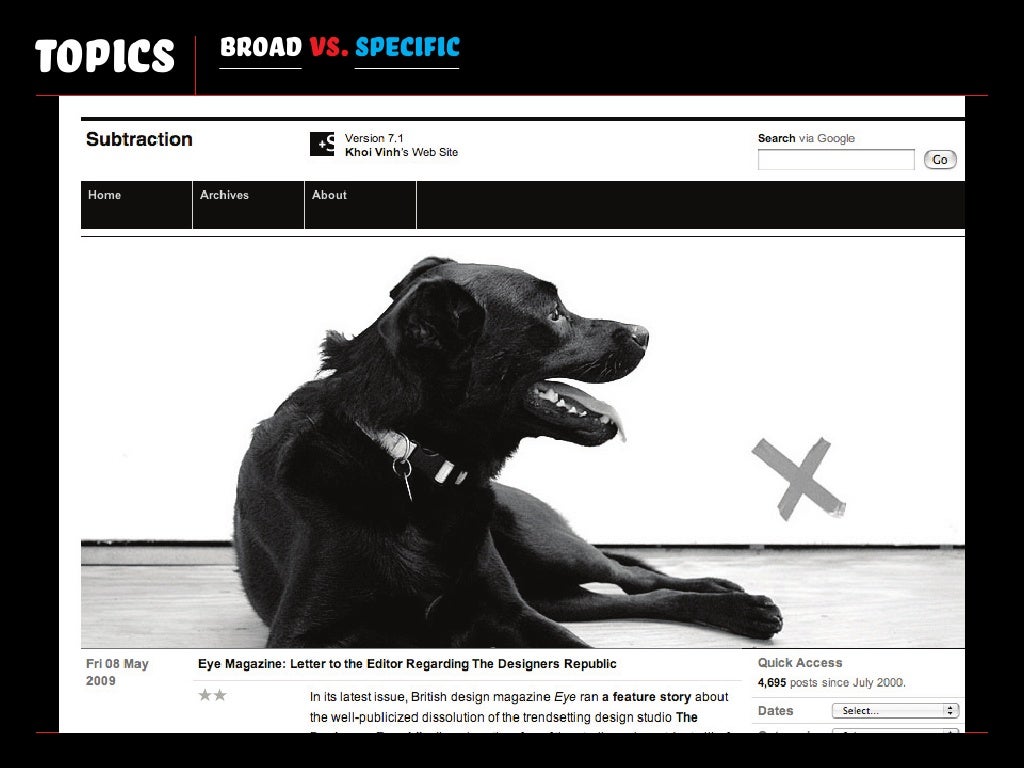Topics Broad Vs Specific Topics Broad Vs Specific