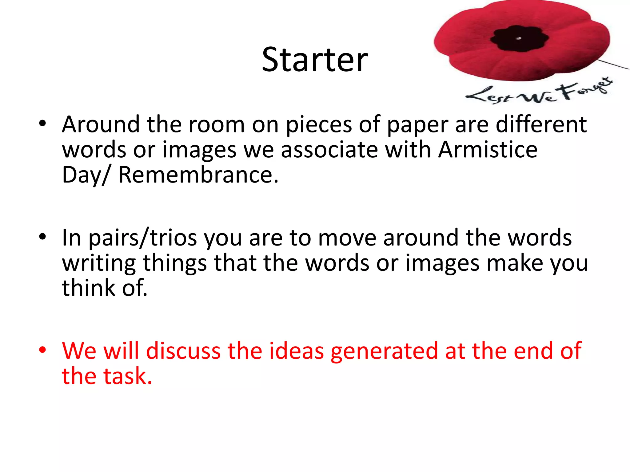 Armistice day lesson ideas | PPTX