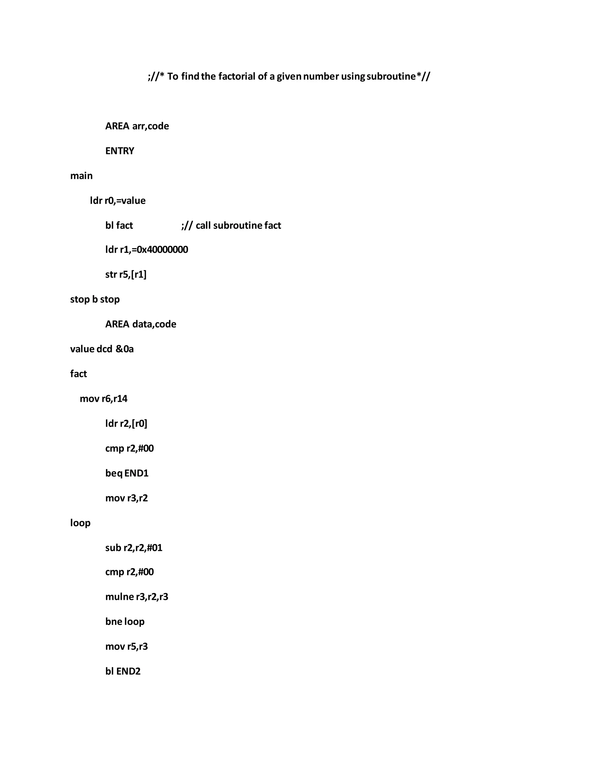 ARM lab programs | DOCX