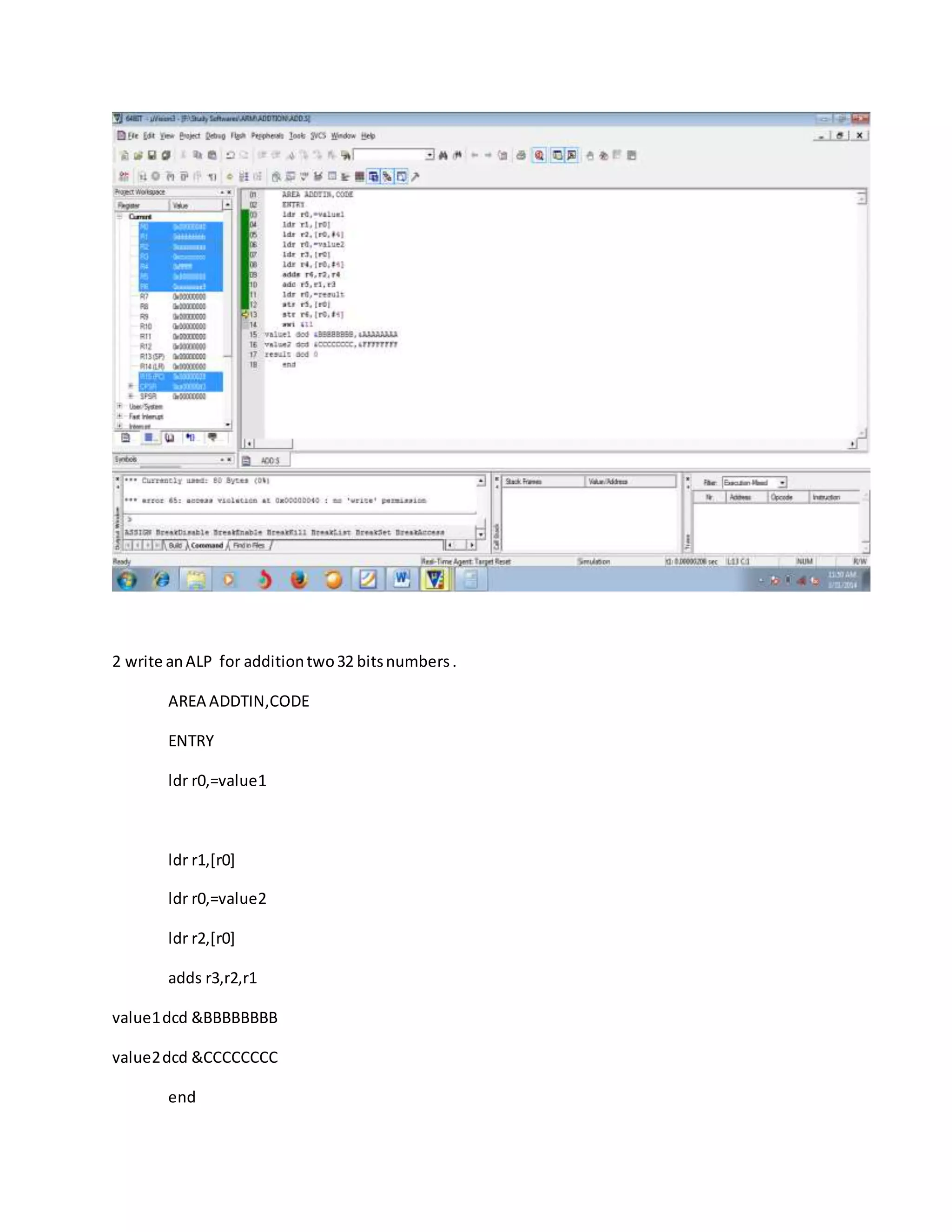 ARM lab programs | DOCX