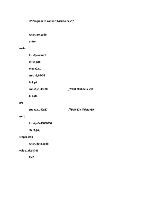 ARM lab programs | DOCX | Programming Languages | Computing