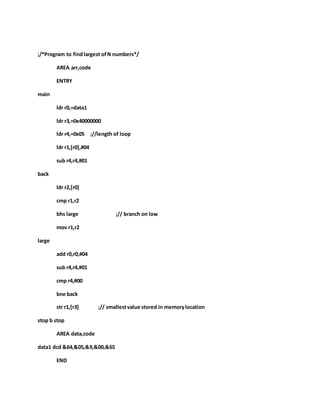 ARM lab programs | DOCX