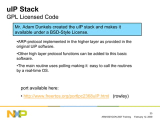 ARM LPC2300/LPC2400 TCP/IP Stack Porting | PDF