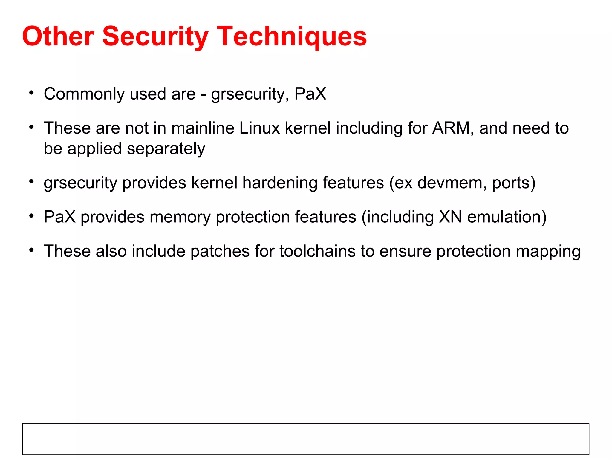 ARM Linux Embedded memory protection techniques | PPT