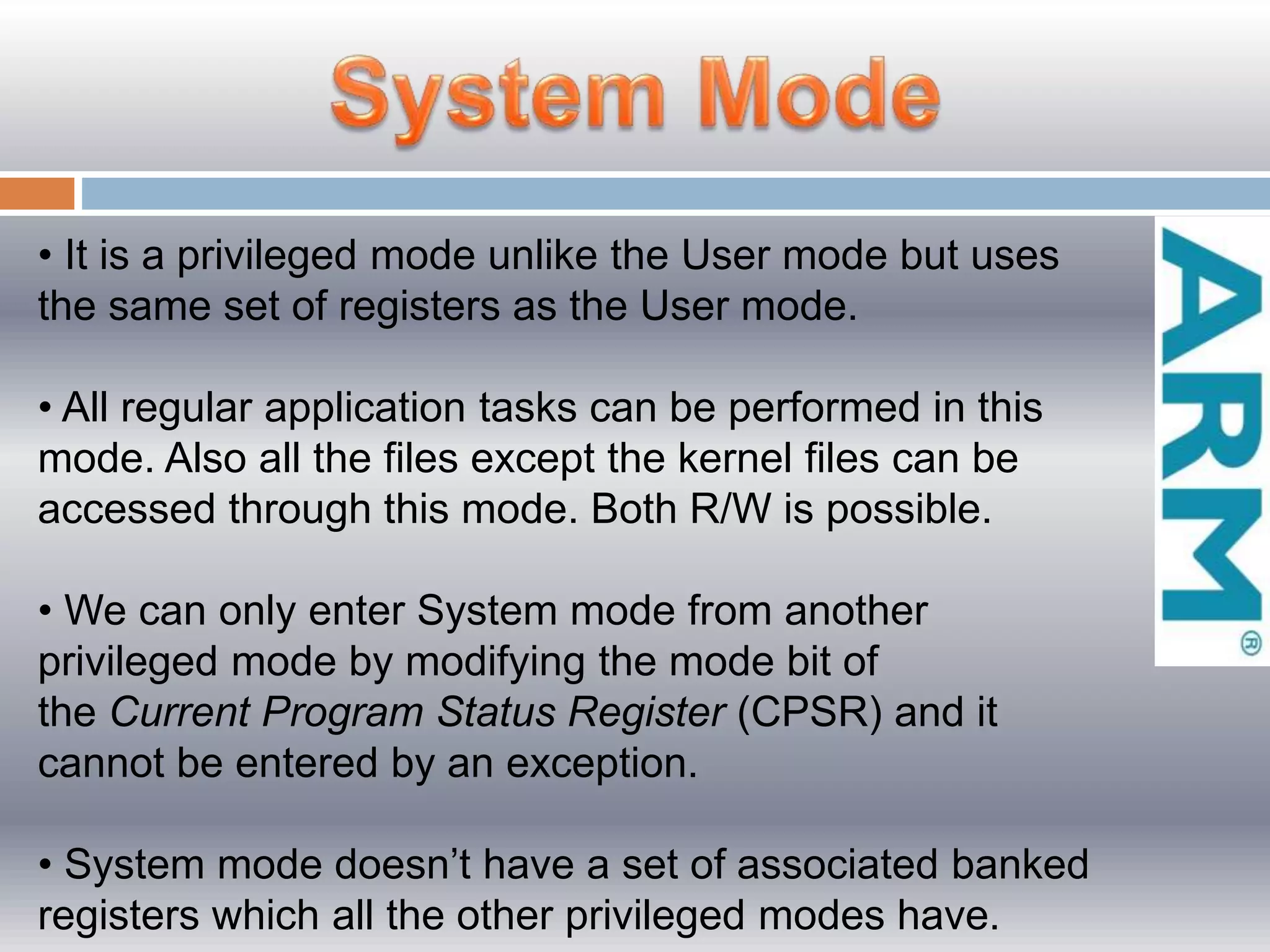 Arm modes | PPT | Free Download
