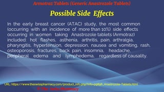 Armotraz Tablets (Generic Anastrozole Tablets) | PPT