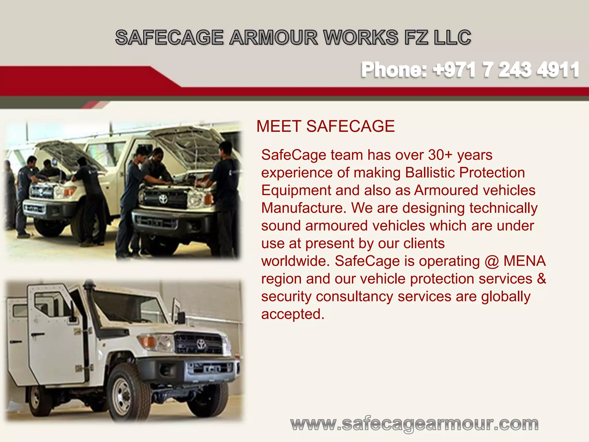 Armoured Cars - SafeCage Armour Works FZ LLC | PPTX