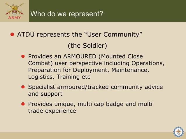 13 January 2015: Armoured Trials and Development Unit | PPT