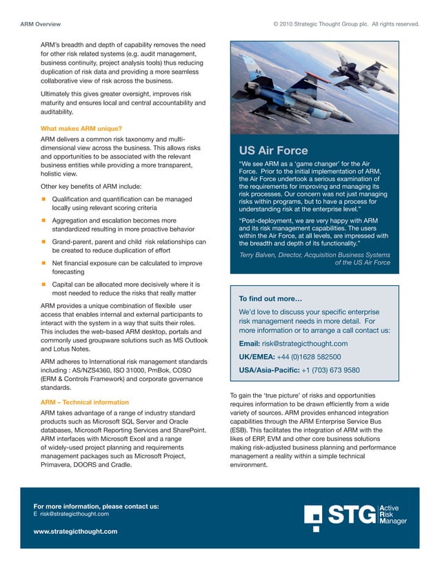 Active Risk Manager 2 page brochure | PDF | Operating Systems ...