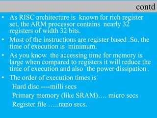 LECT 1: ARM PROCESSORS | PPSX