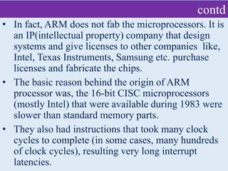LECT 1: ARM PROCESSORS | PPSX