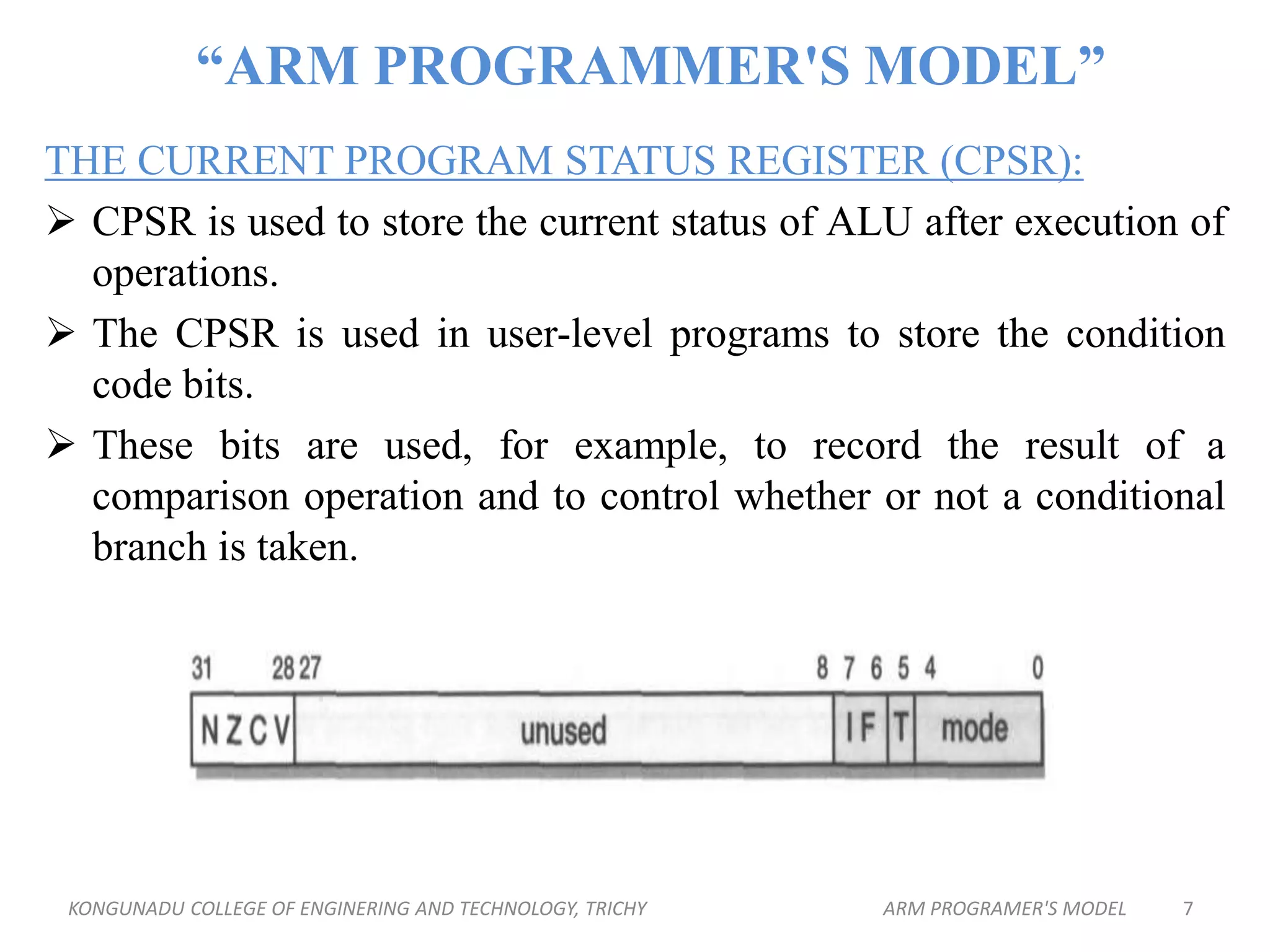Arm programmer's model | PPTX