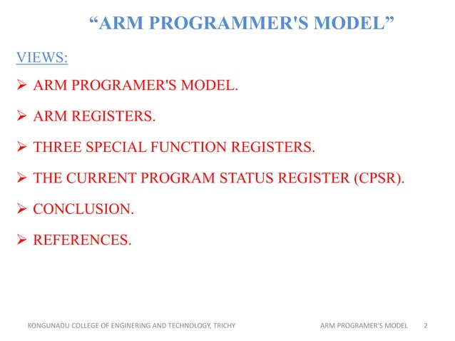 Arm programmer's model | PPTX