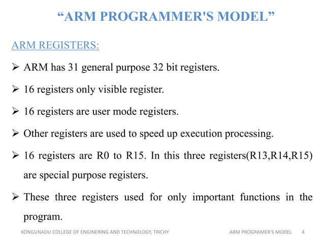 Arm programmer's model | PPTX
