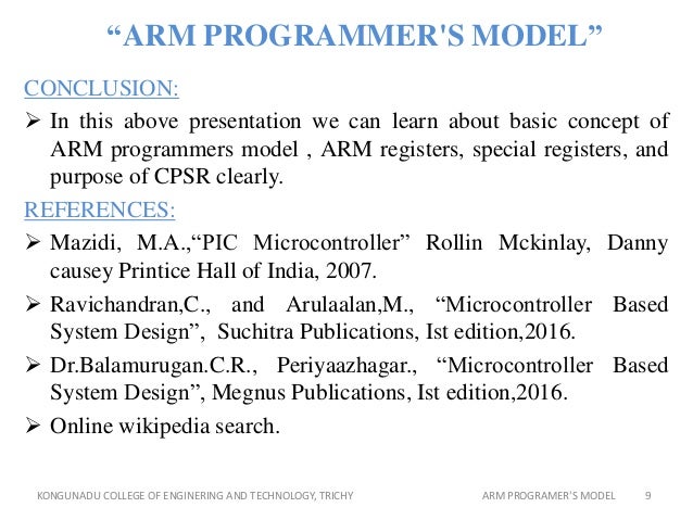 Arm programmer's model
