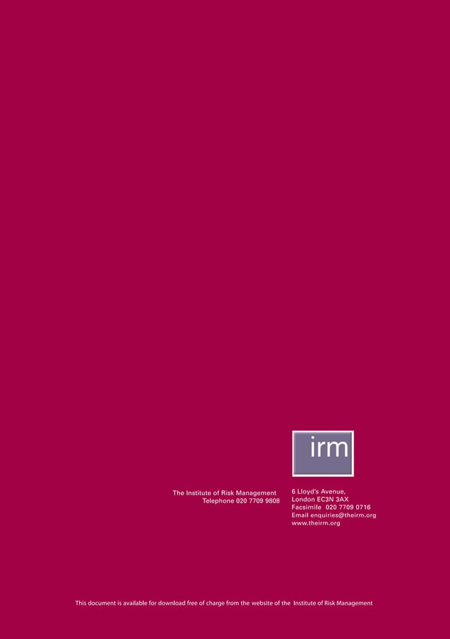The IRM India- A Risk Management Standard | PDF