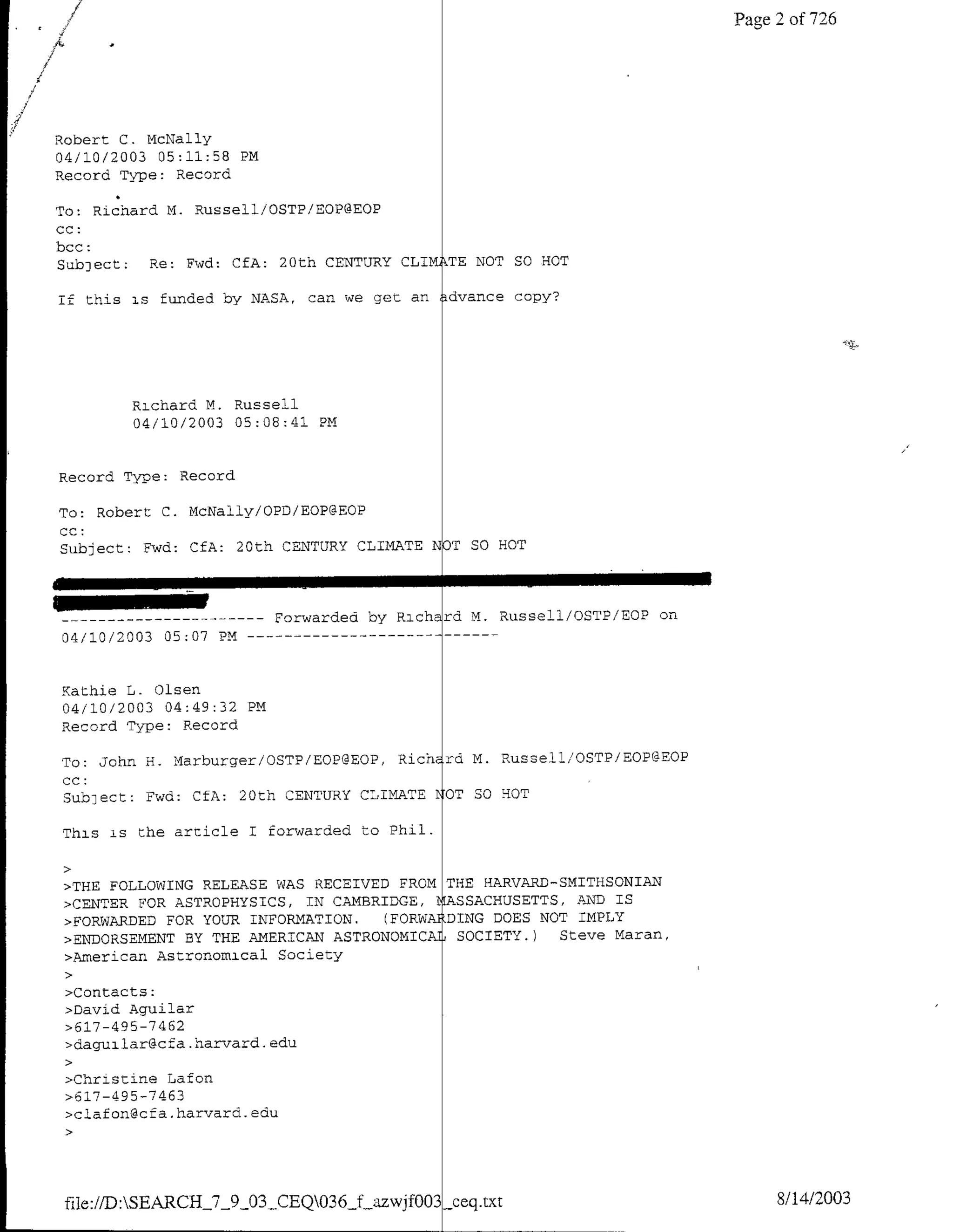 RCEC Email 4.11.03 (a) | PDF | Weather | Science