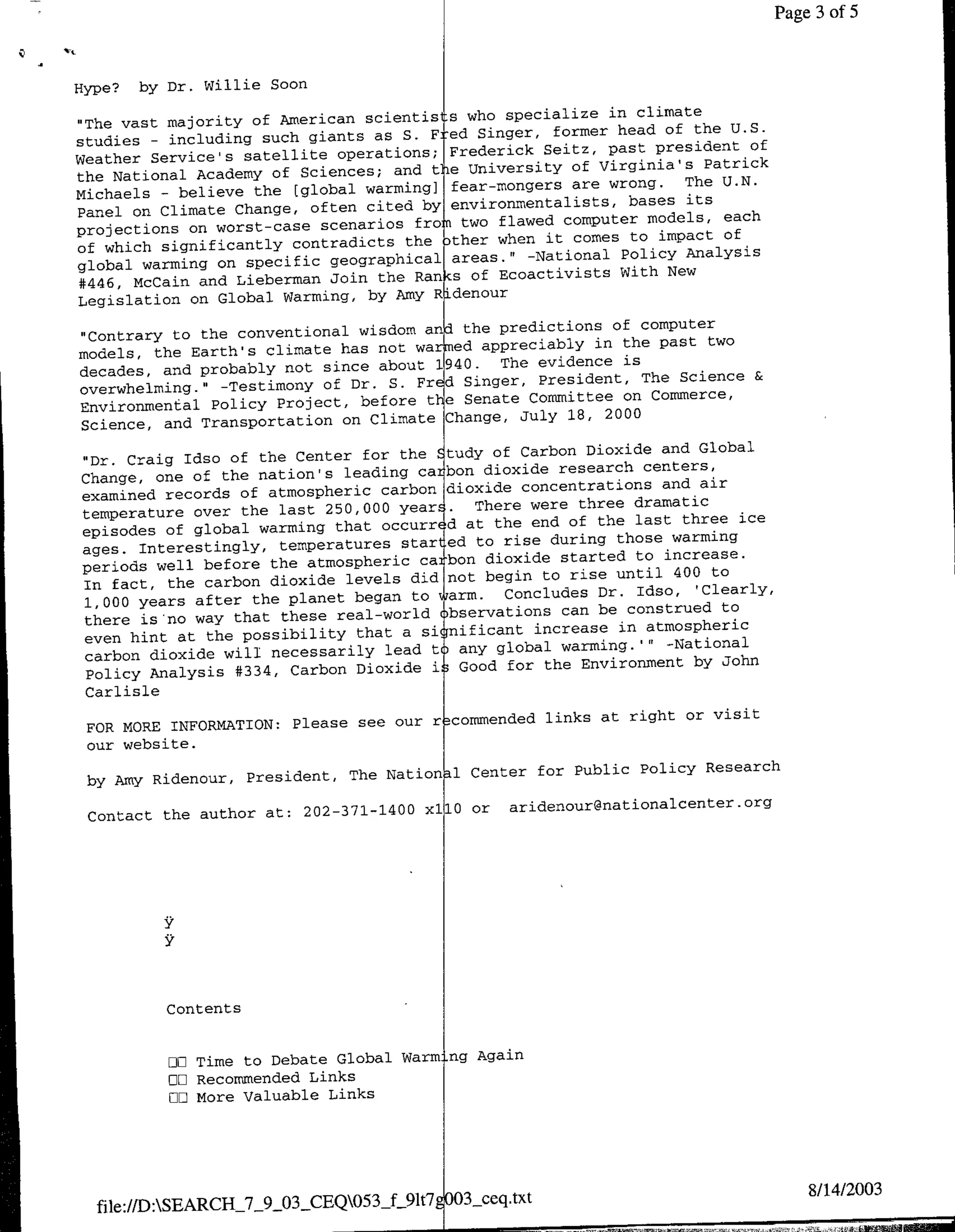 RCEC Email 5.7.03 (d) | PDF | Environment | Science