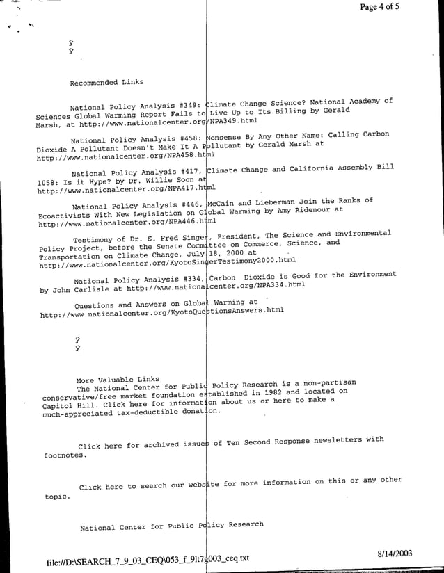 RCEC Email 5.7.03 (d) | PDF | Environment | Science