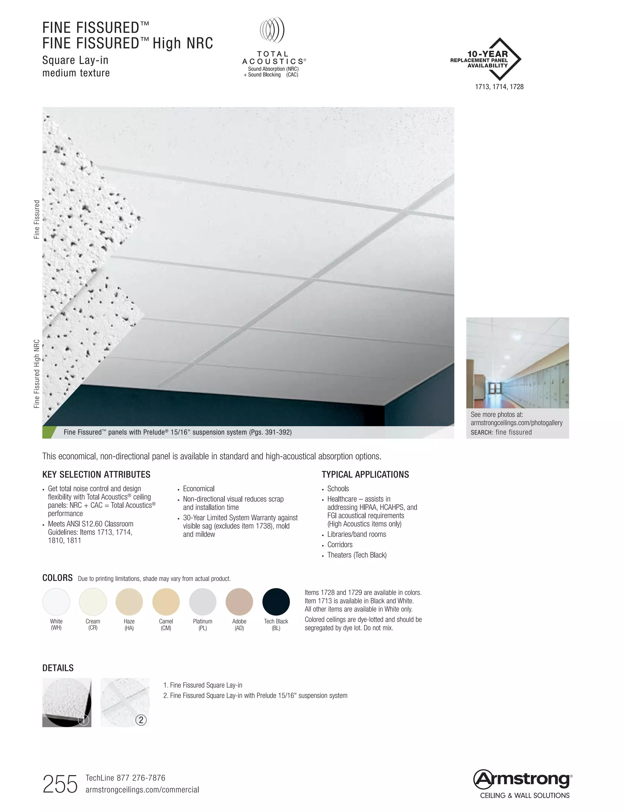 09-Armstrong ceilings-mineral-fiber-fiberglass-specifiers-reference | PDF