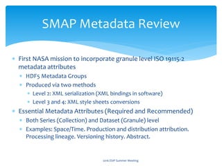 Pilot Project for HDF5 Metadata Structures for SWOT | PPT