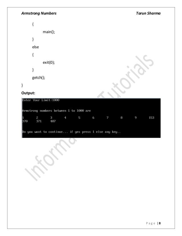 Armstrong Numbers