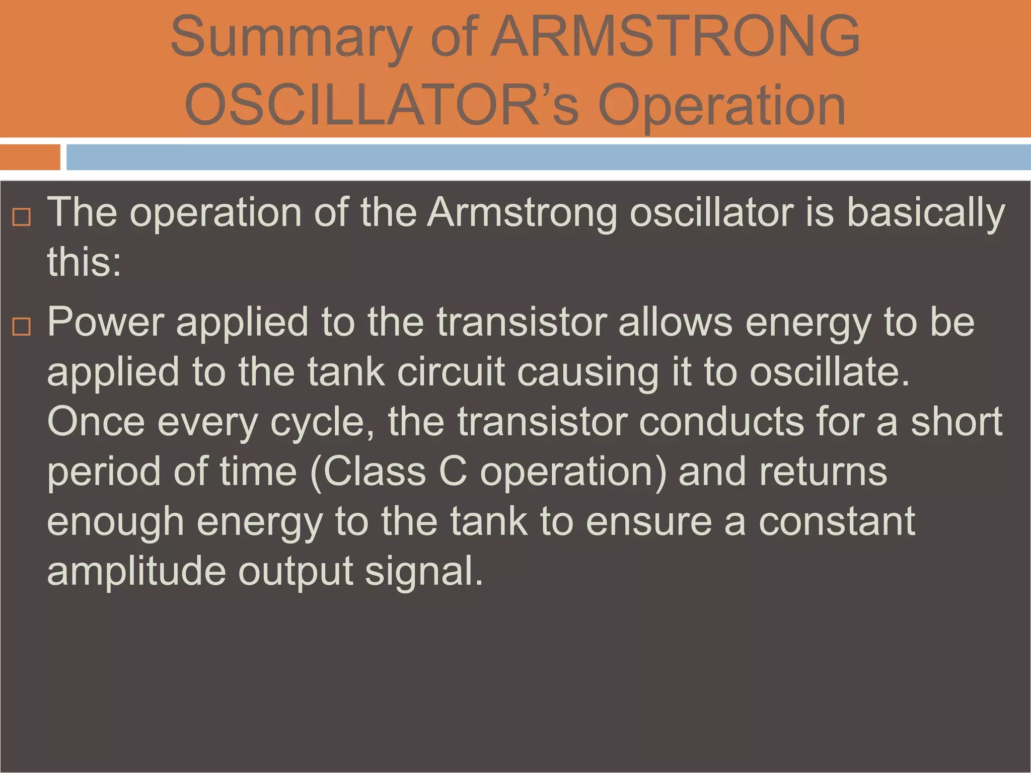 Armstrong oscillator | PPTX