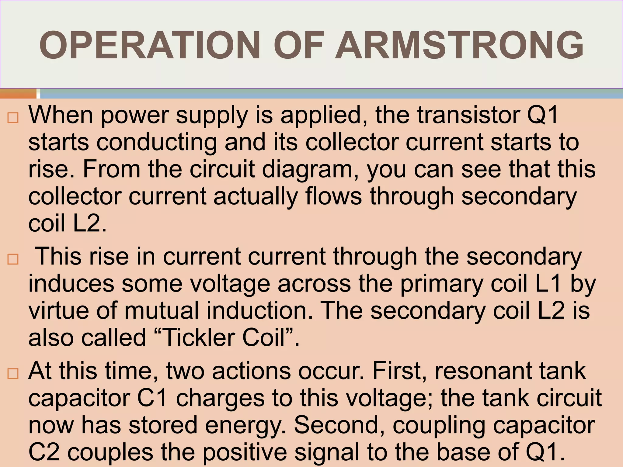 Armstrong oscillator | PPTX