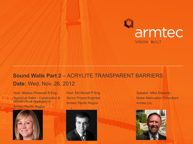 Sound Barrier Walls: Design, Usage and Specifications Part 2 - Armtec Ltd. | PPT