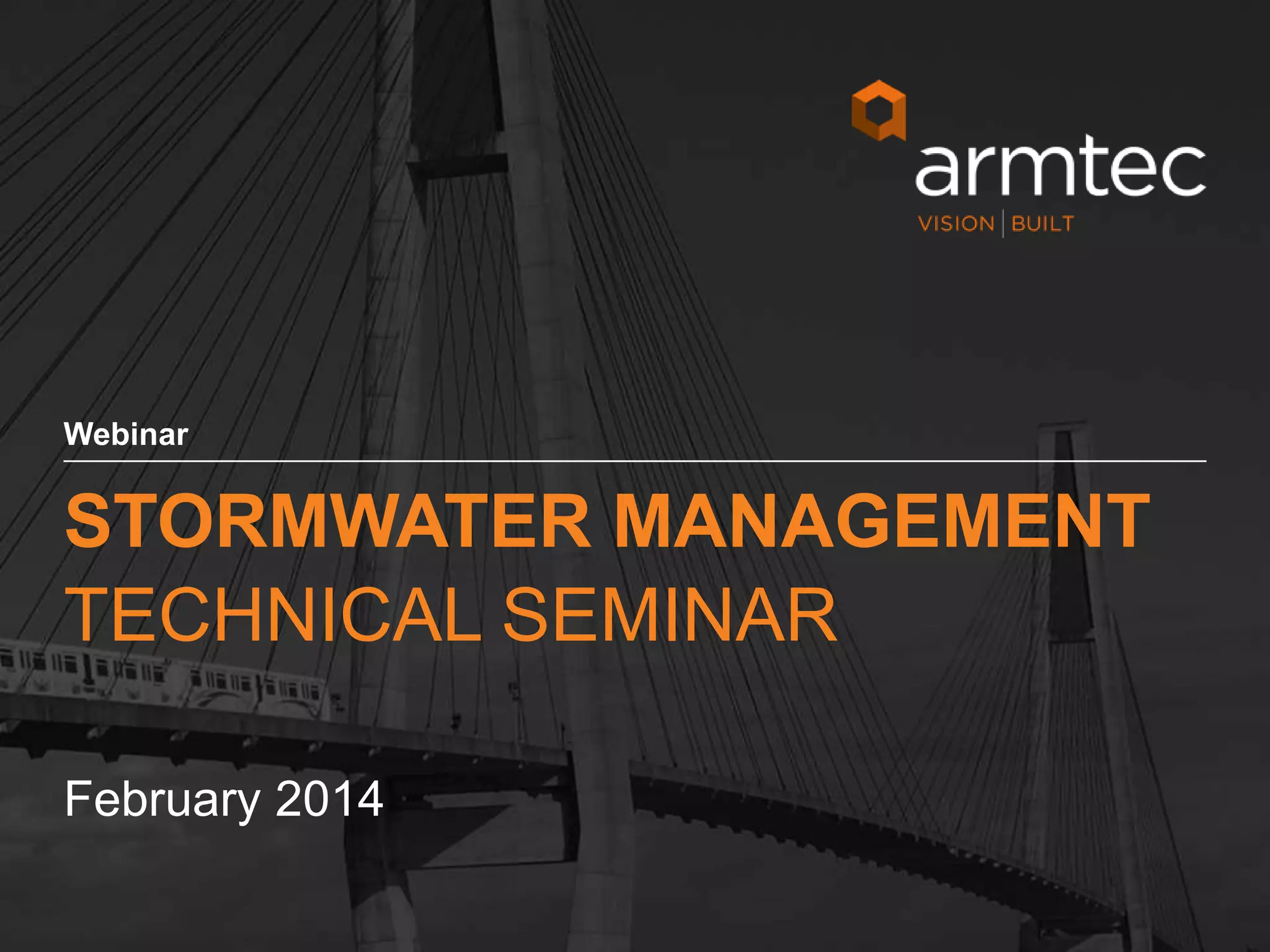 Stormwater Management Technical Seminar - Armtec | PPTX
