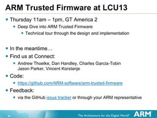 LCU13: An Introduction to ARM Trusted Firmware | PDF