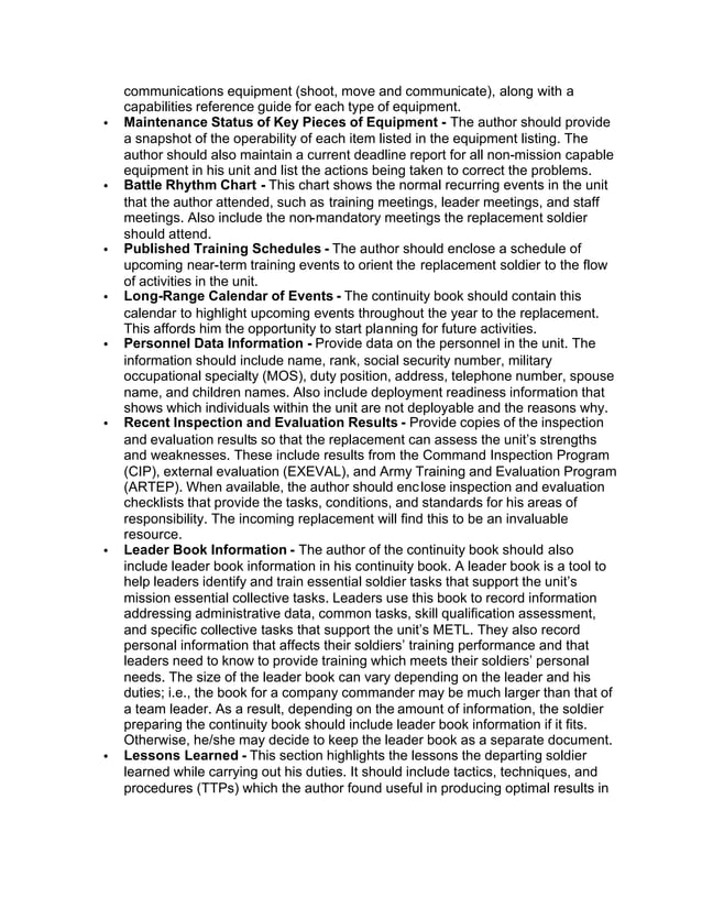 Army continuity-book | PDF | Resume Writing and Advice | Job Search
