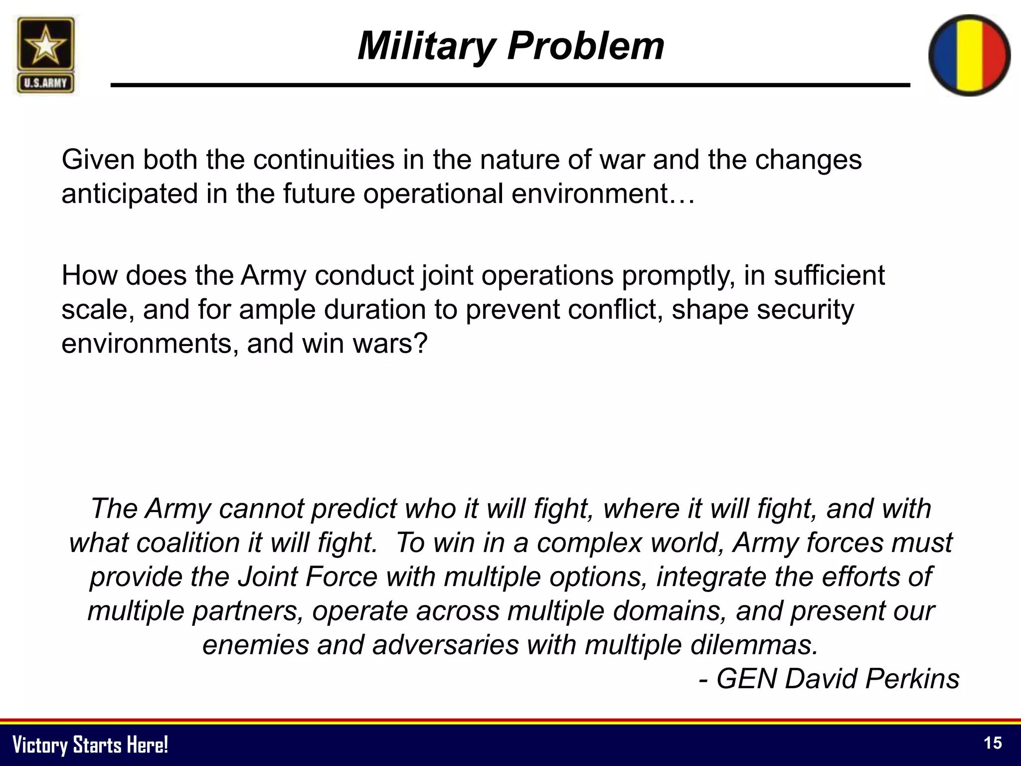 Army Operating Concept Team Teach | PDF