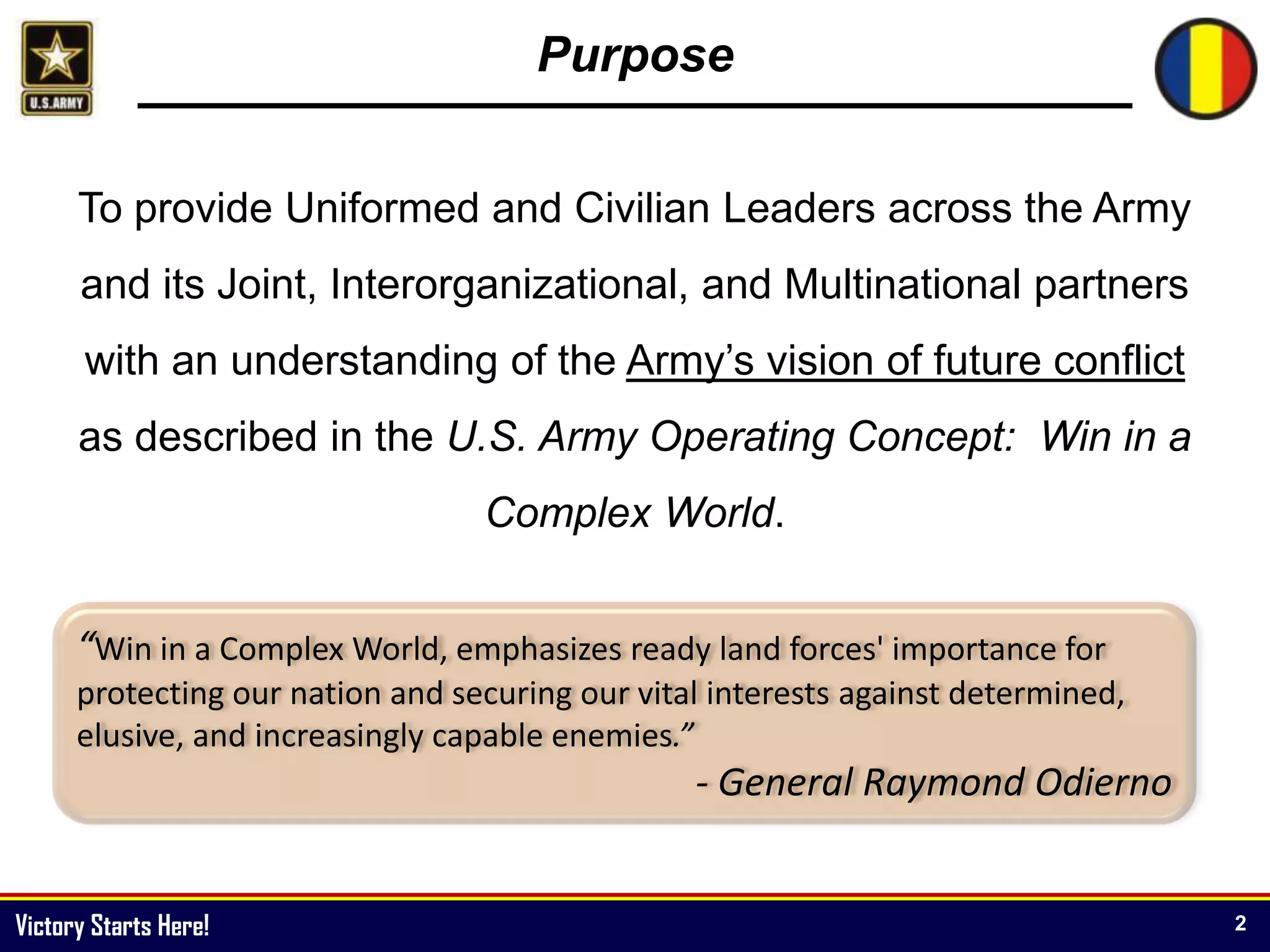 Army Operating Concept Team Teach | PDF