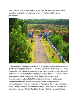 Army cadet colleges in pakistan | DOCX