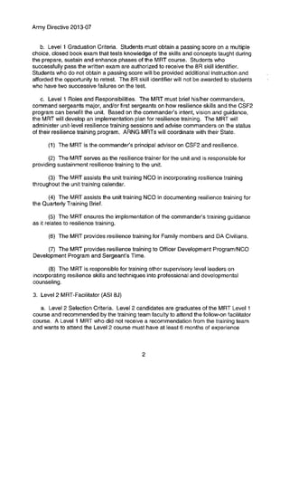 Comprehensive Soldier and Family Fitness Directive | PDF