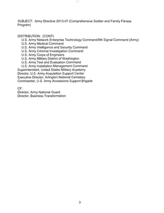 Comprehensive Soldier and Family Fitness Directive | PDF