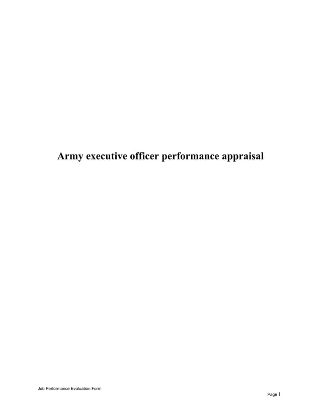 Army executive officer performance appraisal | DOC