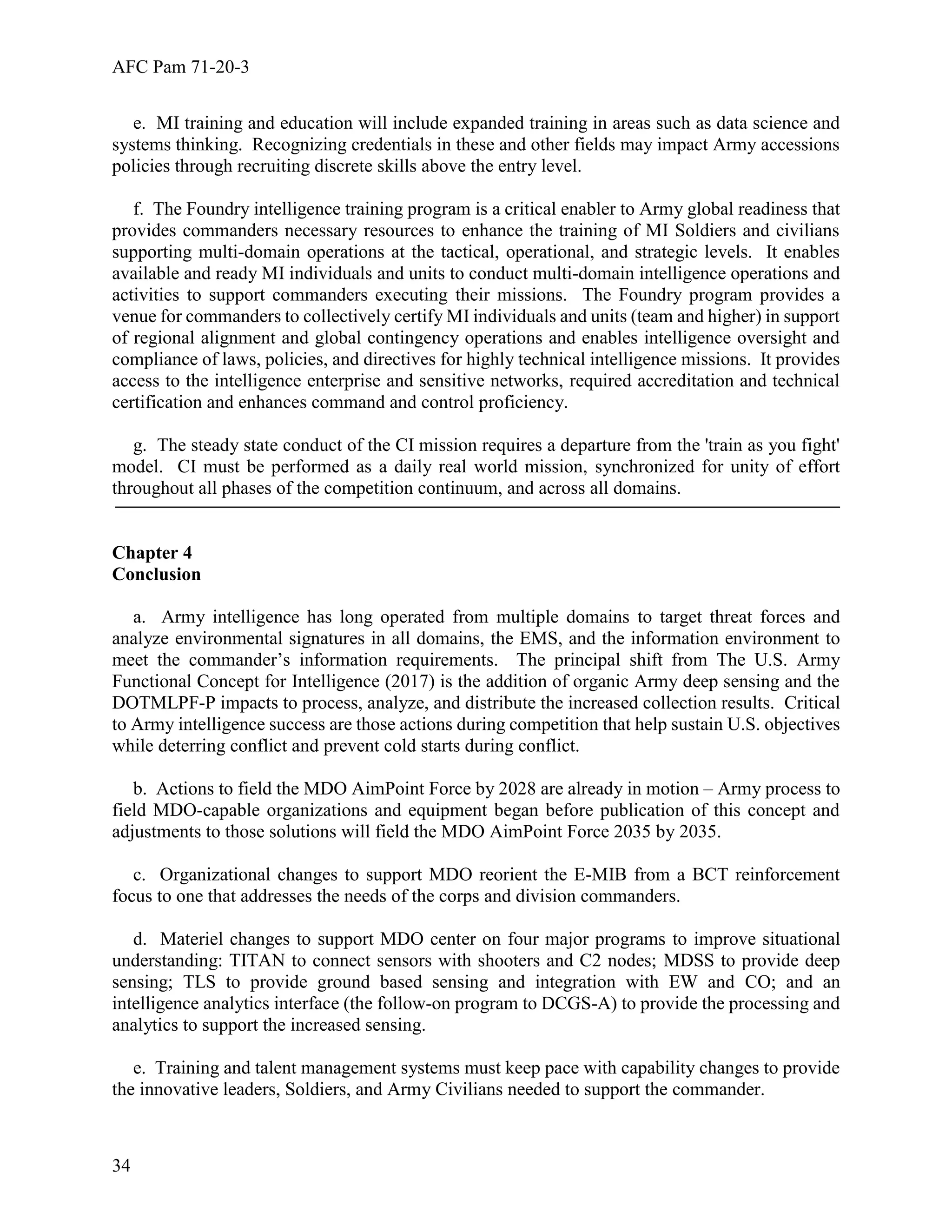 Army Futures Command Concept for Intelligence 2028 | PDF