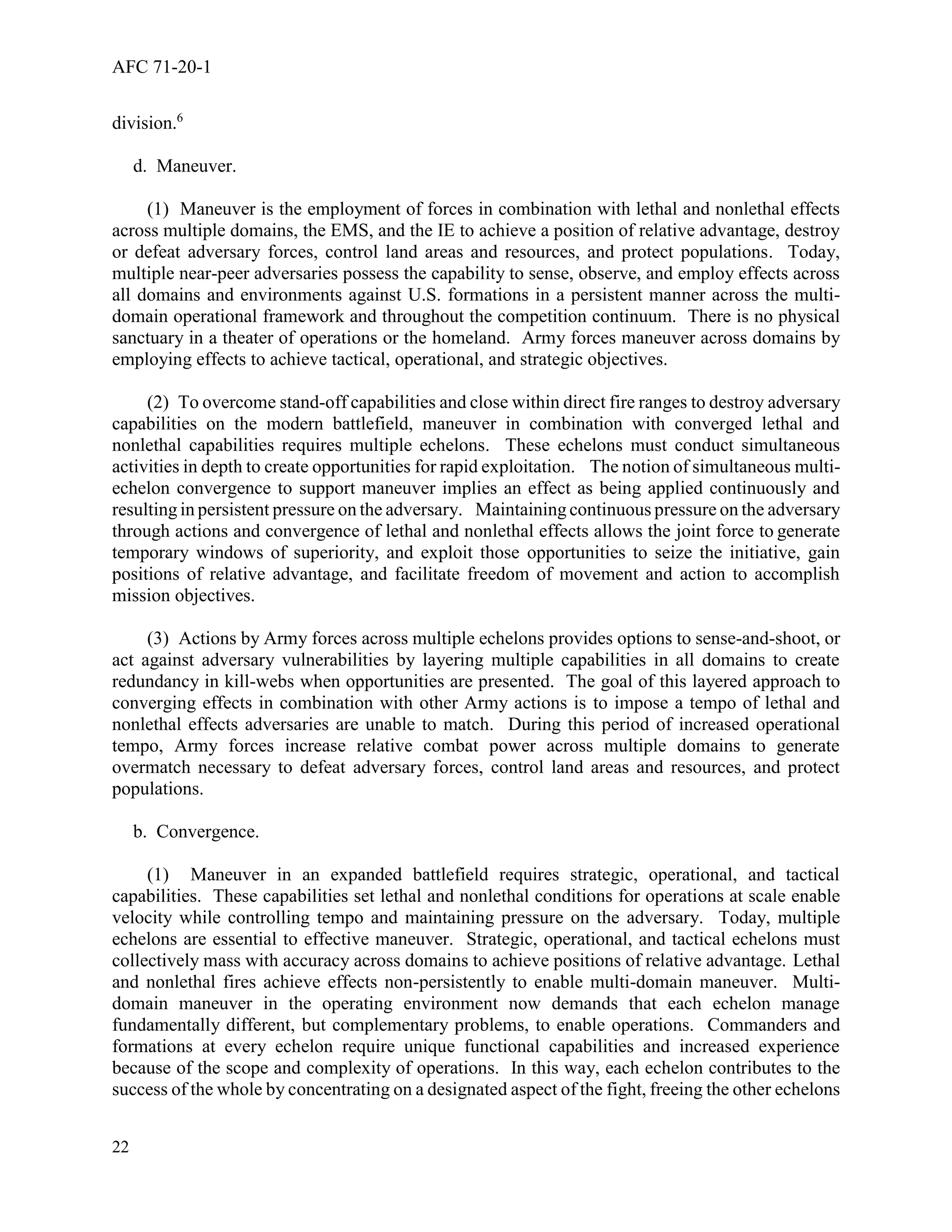 Army Futures Command Concept for Maneuver in Multi Domain Operations ...