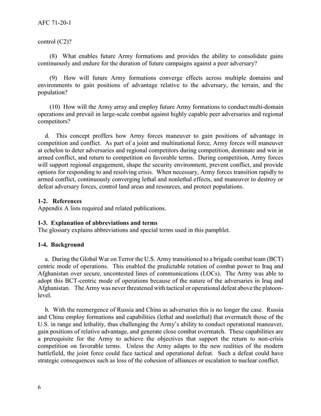 Army Futures Command Concept for Maneuver in Multi Domain Operations ...