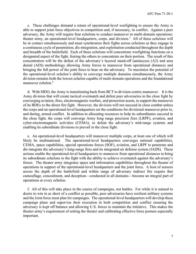 Army Futures Command Concept for Maneuver in Multi Domain Operations ...