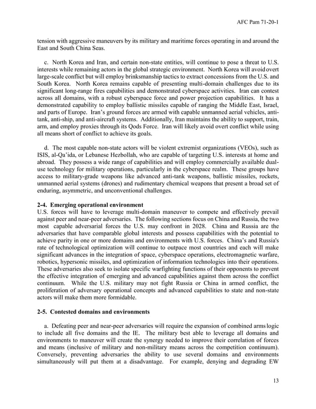 Army Futures Command Concept for Maneuver in Multi Domain Operations ...