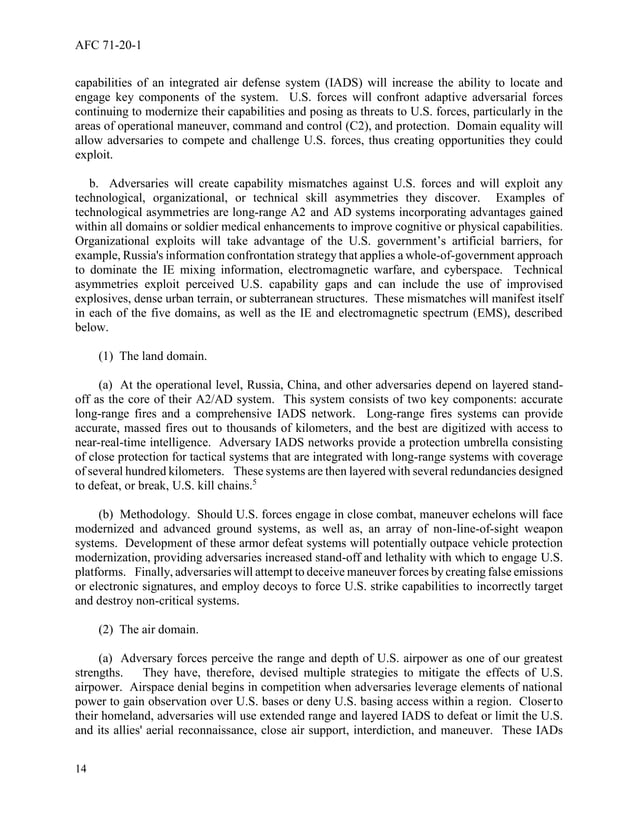 Army Futures Command Concept for Maneuver in Multi Domain Operations ...