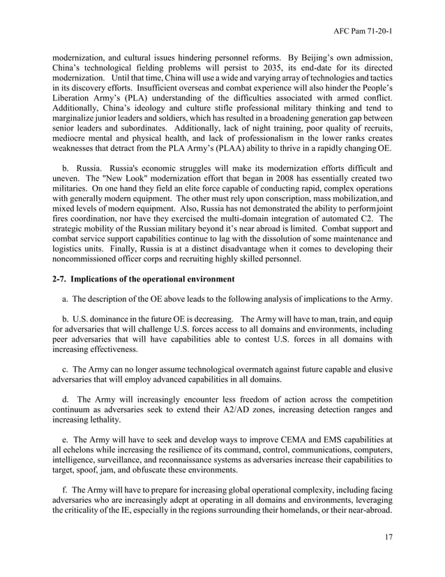 Army Futures Command Concept for Maneuver in Multi Domain Operations ...