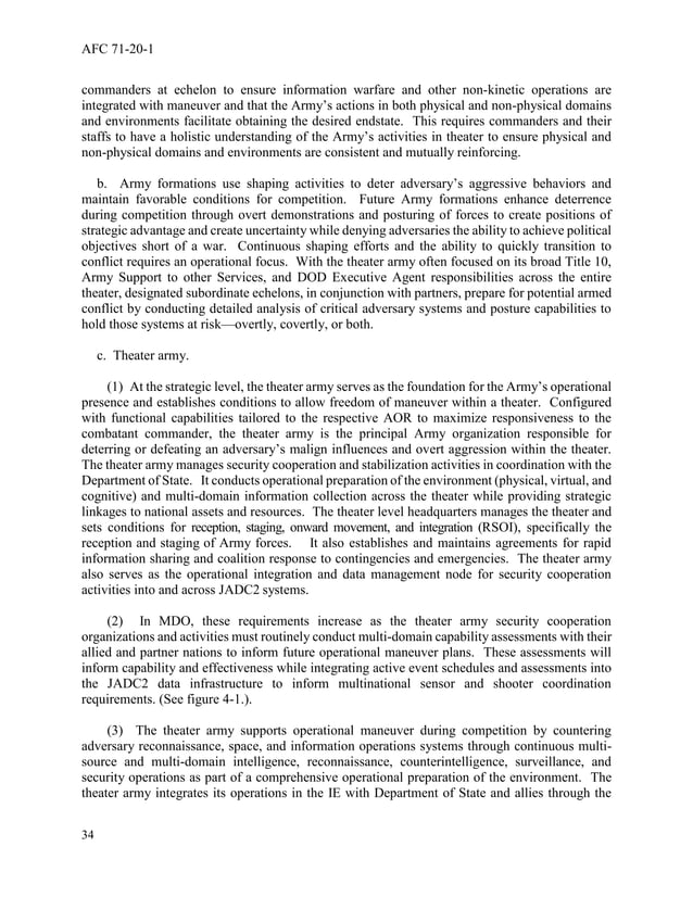 Army Futures Command Concept for Maneuver in Multi Domain Operations ...
