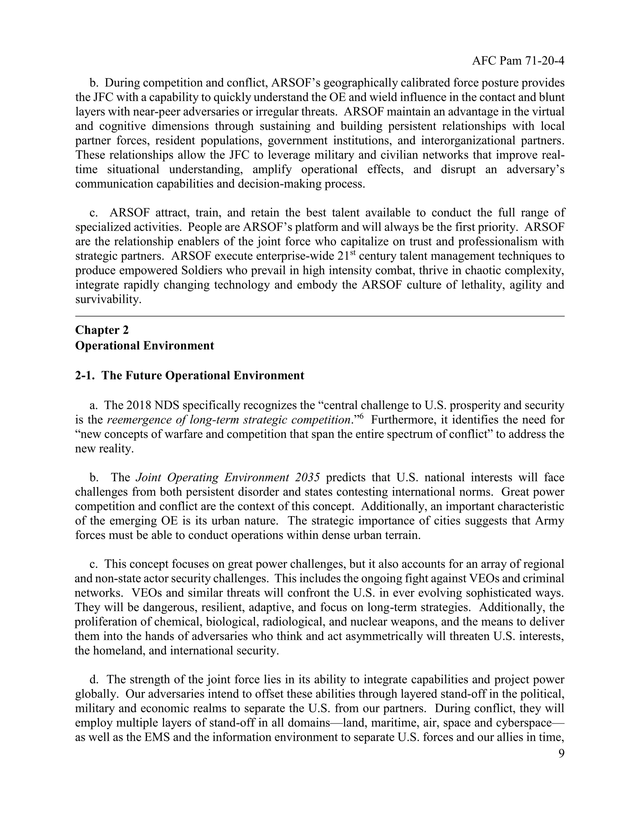 Army Futures Command Concept for Special Operations 2028 | PDF